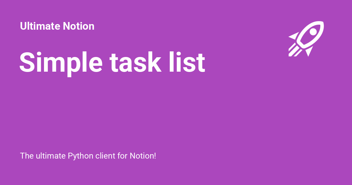 Ultimate Notion - Simple task list